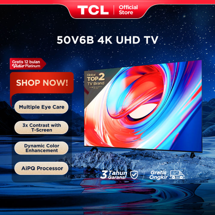 [4K Google TV] TCL 50 Inch V6B - Smart UHD - T-Screen - Dolby Audio ...