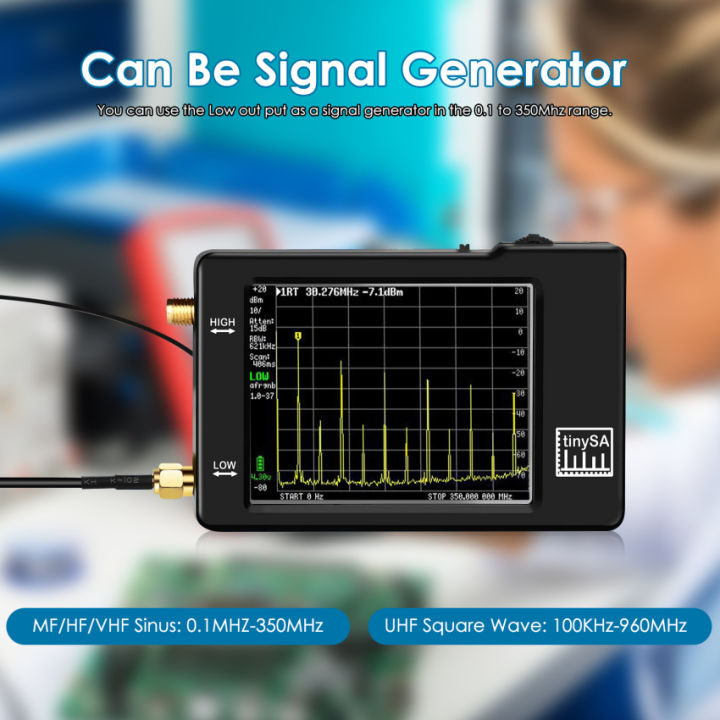 Portable TinySA Spectrum Analyzer Handheld Tiny Frequency Analyzer ...