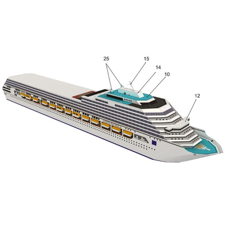 Mouca Cruise Ship Paper Model Cruise Ship 3D Paper Model DIY Puzzle ...