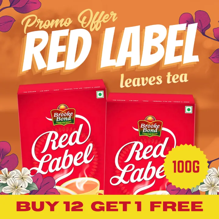 Promo Offer Red Label Tea Leaves 100g - BUY 12 GET 1 FREE | Lazada PH