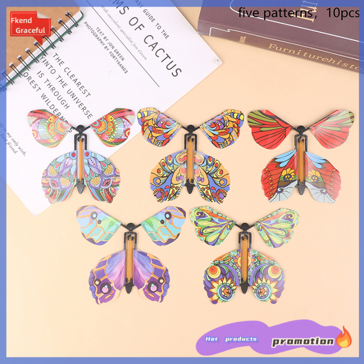 Fkend 10 PCS Magic Wind Up Flying Butterfly Surprise Box Explosion Box ...