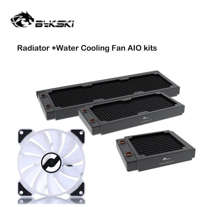 Bykski Water Cooling PC Radiator +Water Cooling Fan AIO Kit,30mm Thin Copper Liquild Cooler Row ...