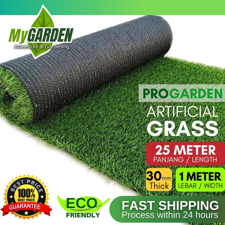 1m x 25m Heavy Duty Artificial Grass 30mm Fake Synthetic Grass Grass ...