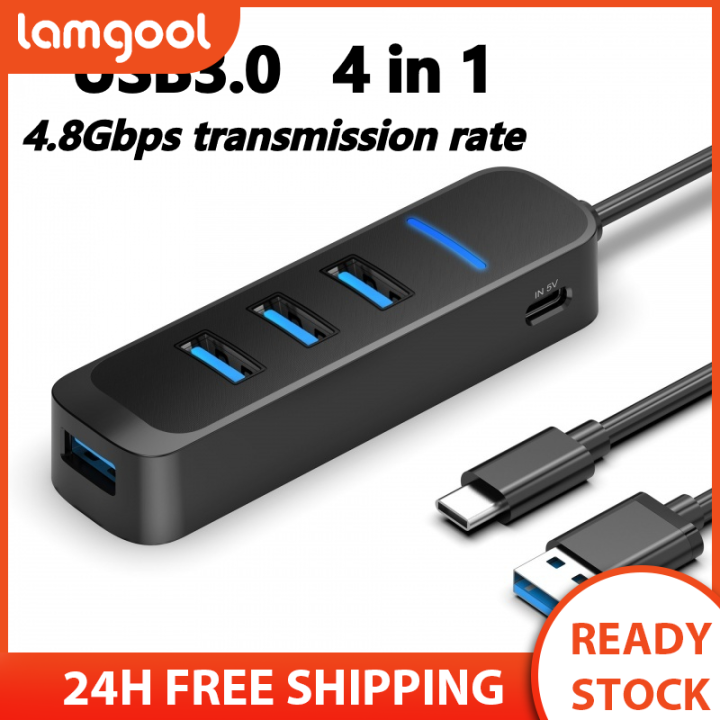 USB Extension Hub Splitter USB 3.0 To 4 Ports Splitter Docking Station ...
