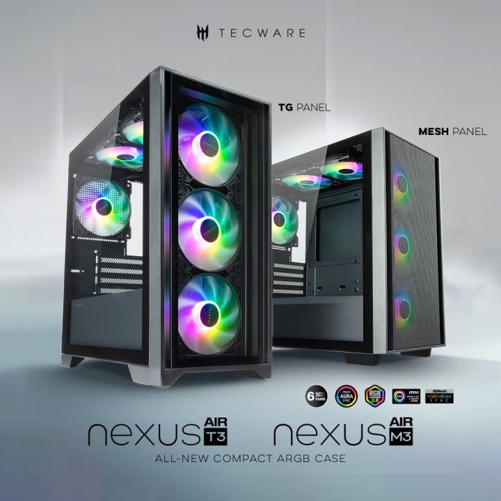 Tecware Nexus Air [m3 T3] Matx T G Pc Case With 6 X 120mm Pre