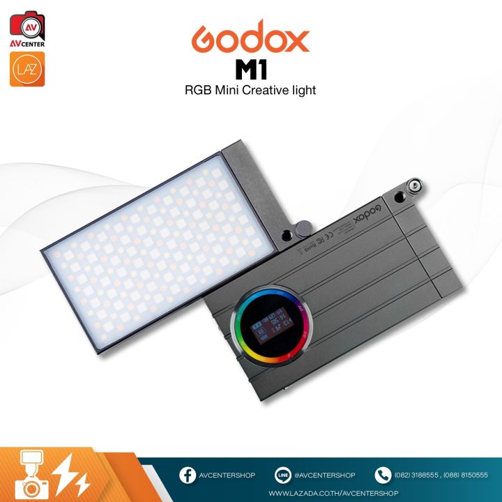 Godox M1 RGB LED Mini Portable Round LED Mini Creative Light ไฟ ...