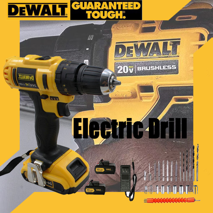 DeWALT Electric Drill 36V Cordless Drill 36V 2 Lithium Batteries Hammer Impact Free Accessories ...
