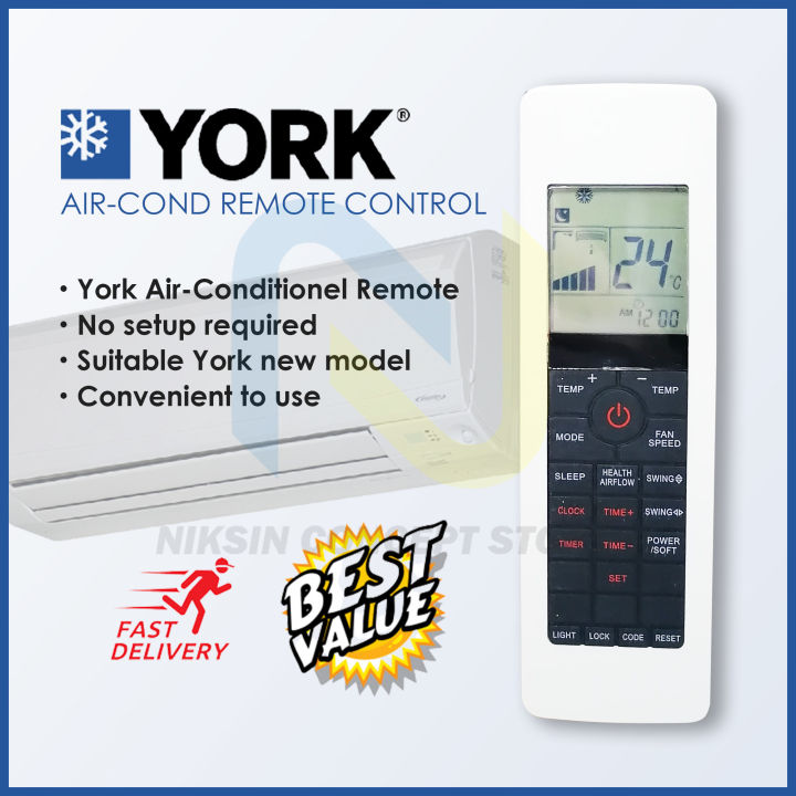 YORK AIR CONDITIONER REMOTE CONTROL FOR NEW MODEL AIRCOND REMOTE | Lazada