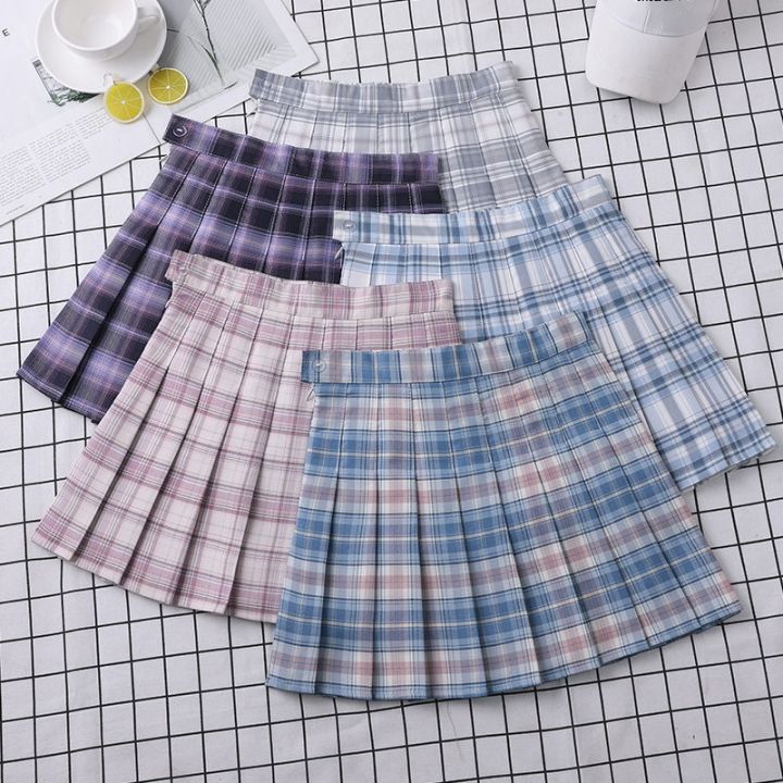 skirt for women korean style palda korean style highwist Plaid Skirt ...