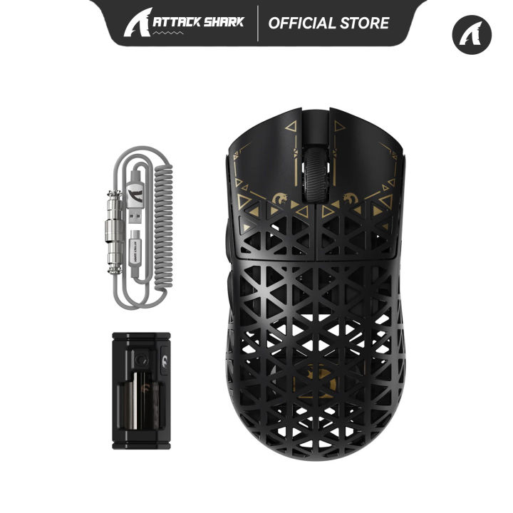 MAMBASNAKE X ATTACK SHARK M5อัลตร้าคาร์บอนไฟเบอร์เมาส์สำหรับเล่นเกมส์ ...