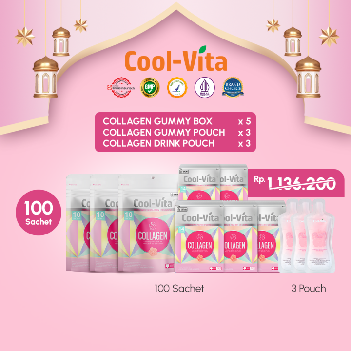 Coolvita 5 box Collagen Gummy + 3 pouch Collagen RTD + 3 pouch Collagen ...