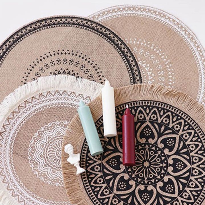 ZYJC SHOP Bàn ăn Chống trượt Thủ công Cách nhiệt Đĩa ăn Phong cách ...