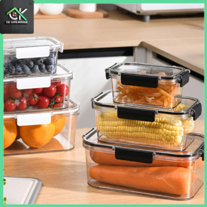 Multi Function Transparent Food Storage Box Refrigerator Sealed Storage ...