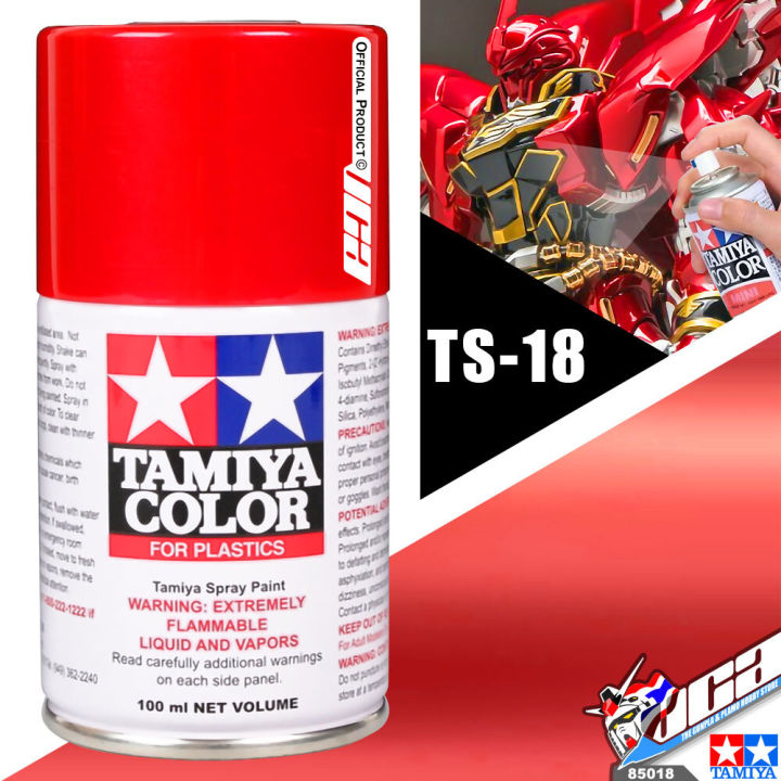 TAMIYA 85018 TS-18 METALLIC RED COLOR SPRAY PAINT CAN 100ML FOR PLASTIC ...