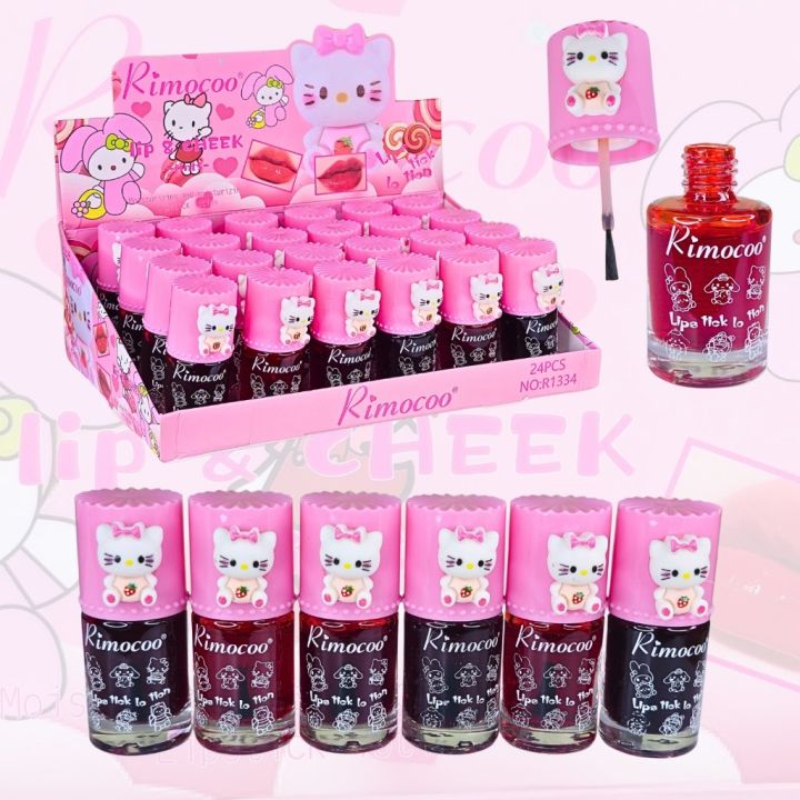 New Cylinder Desighn Rimocoo Melody & Hello Kitty Lip & Cheek Tint ...
