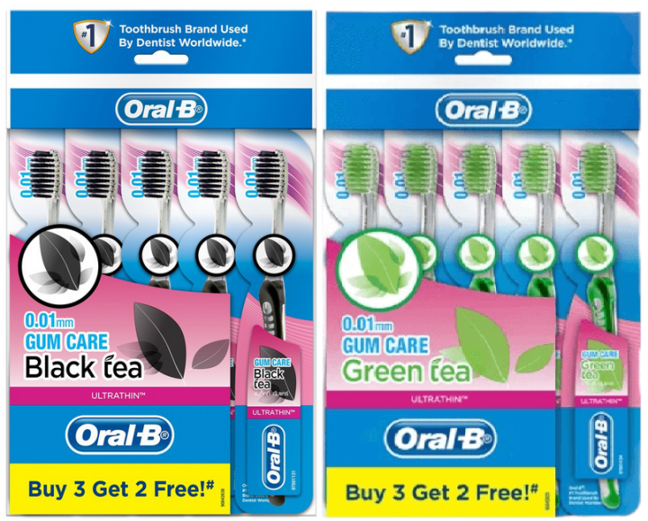Oral-B UltraThin Gum Care (Extra Soft) Manual Toothbrush 5s - Black Tea ...