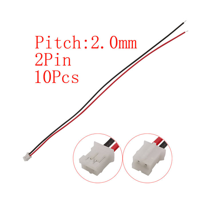 10Pcs Micro JST PH 2.0mm Pitch 2/3/4/5/6 Pin Male Plug / PH2.0 Female Terminal Socket Wires ...