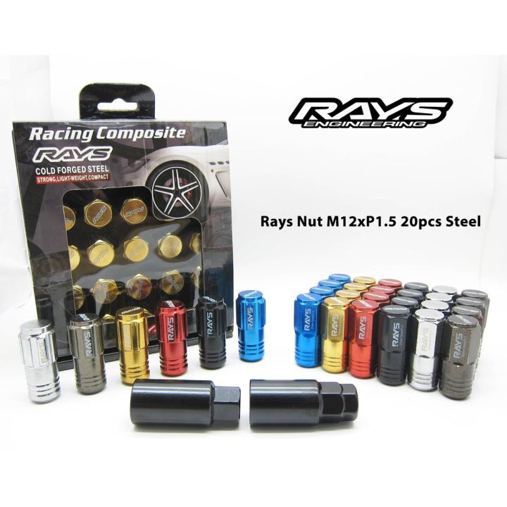 Rays Racing Wheel Nut LONG Steel Heavy Duty Tyre Nut M12xP1.5 20pcs ...