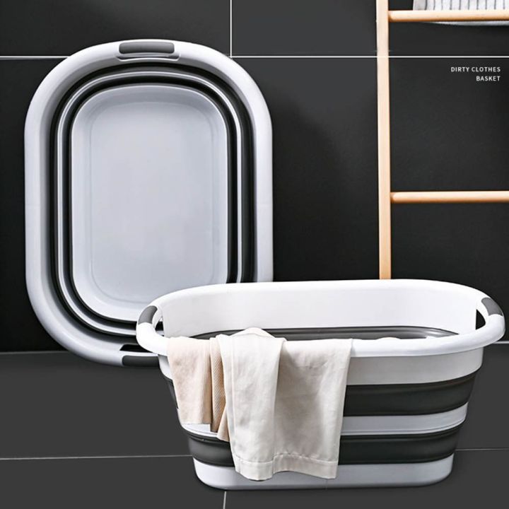 FAMILIFE Foldable Laundry Clothes Basket Silicone Wash Clothes Bucket ...