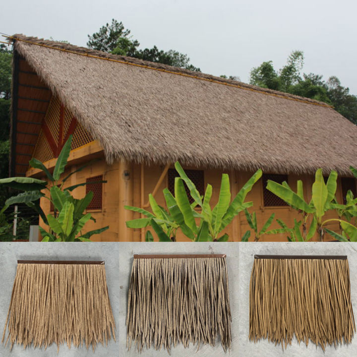 SHICHENG 50X50ซม. ตกแต่งสวนทนไฟจำลองธรรมชาติ Thatched Fake Plant Straw ...