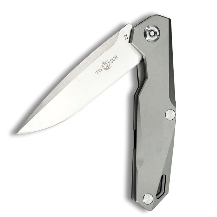 มีดพับ Folding knife มีดพก มีดแคมป์ Two Sun Twosun TS21 เหล็ก D2 ใบ 3.4 ...