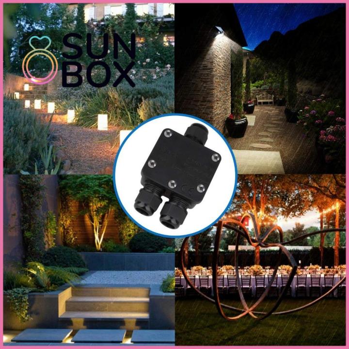 SUN BOX Outdoor 3 Way IP68 Case /Electrical Cable Connector Tee 1 In 2 ...