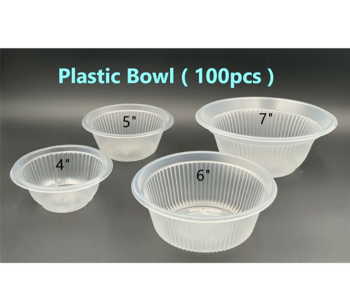 🔥🔥 4" / 5" / 6" / 7" Disposable PP Plastic Bowl - Party Bowl ( 100pcs ...