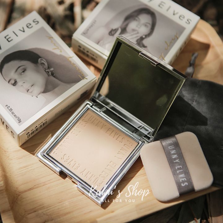 Funny Elves soft-focus honey powder cake controls oil and fixes makeup ...