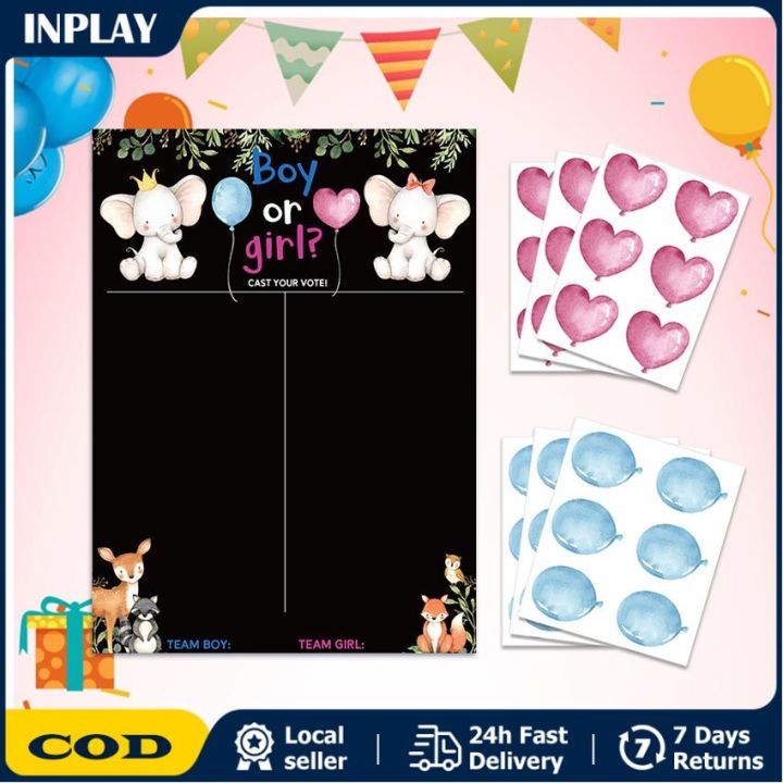 1 Set Baby Gender Identification Poster Party Use Stickers Gender ...