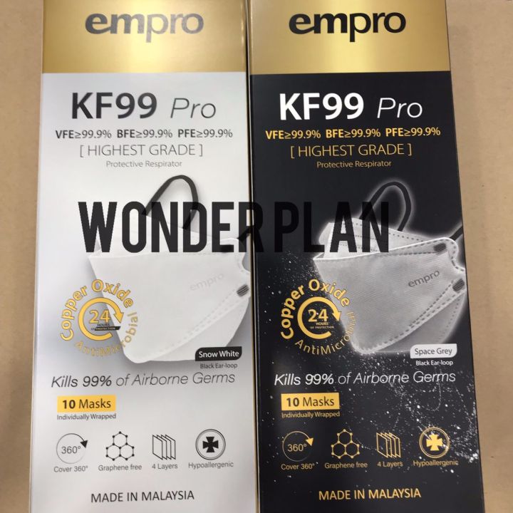 Wonder Plan Empro KF99 Pro Adult Copper Oxide 4-Ply Face Mask 10s ...