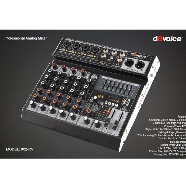 MIXER AUDIO DB VOICE 602 RV / 602RV 6 CHANNEL ORIGINAL DBVOICE | Lazada ...