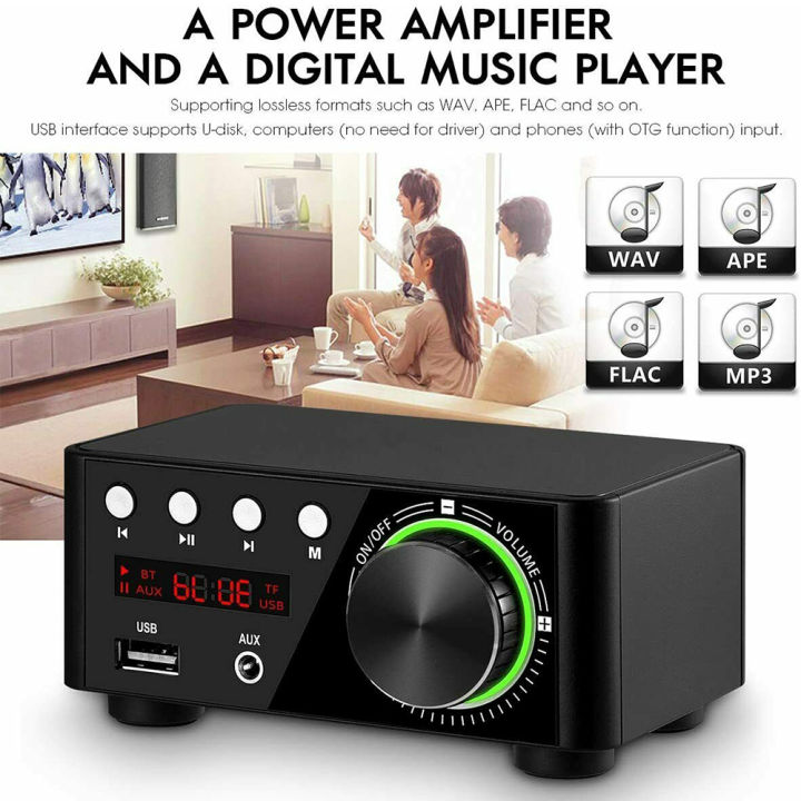 Mini Digital HiFi Bluetooth 5.0 Power Class D Amplifier Audio Amp 50W*2 ...