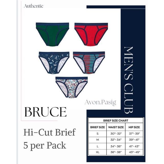 「Anning clothin K」 ๑ MEN'S BRUCE BRIEF 5 IN 1 PACK (HI-CUT) | Lazada PH