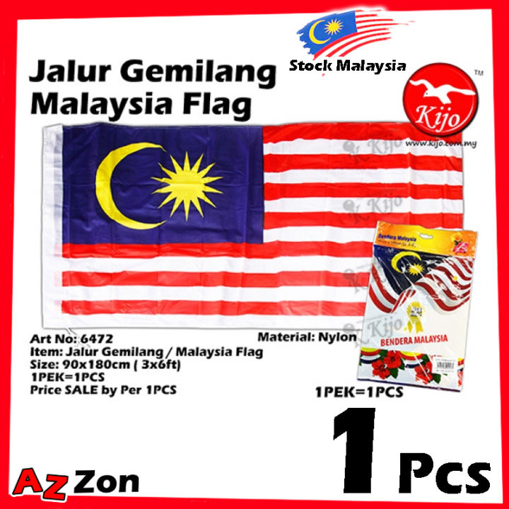 Bendera Jalur Gemilang Malaysia Flag Besar Big Large Size Nylon ...