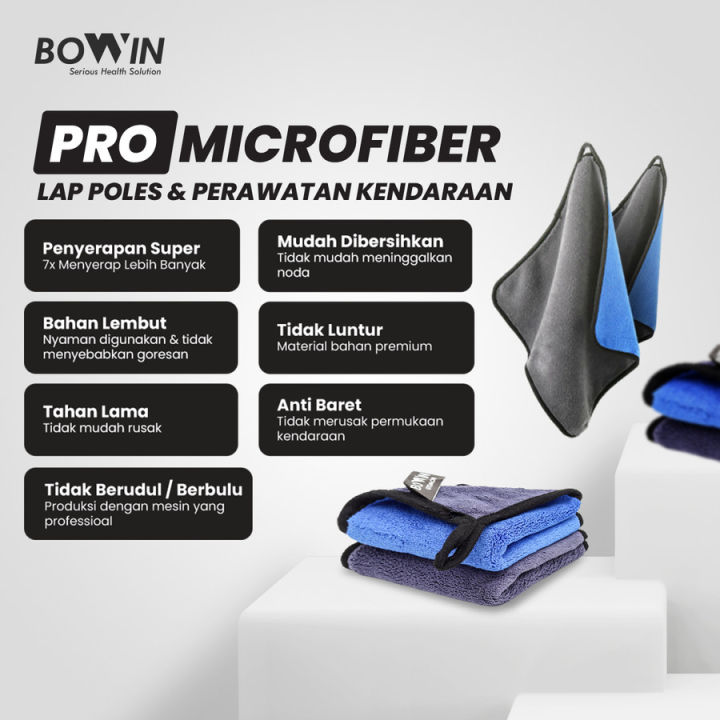 Bowin Pro Microfiber 800GSM (Lap Polish & Detailing Exterior Interior ...
