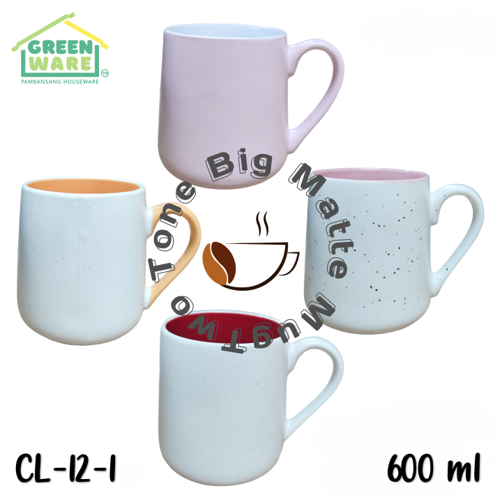 Two Tone Big Matte Mug Stone Mug Ceramic Mug Cup 600 ml / CL-12-1 ...
