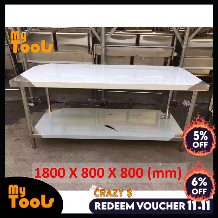 Mytools 1.8 Meter 6 Feet Stainless steel work table 1800 x 800 x 800mm ...