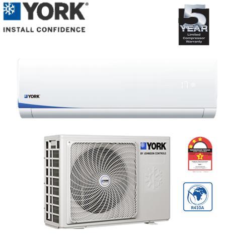 York 1.0HP Air conditioner non-inverter Wall Mounted Deluxe YWM3F10DAS ...