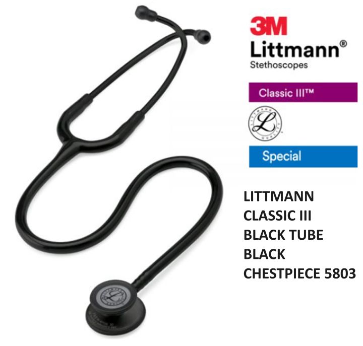 Littmann Classic III Stethoscope Black Tube Black Chest Piece 5803 ...