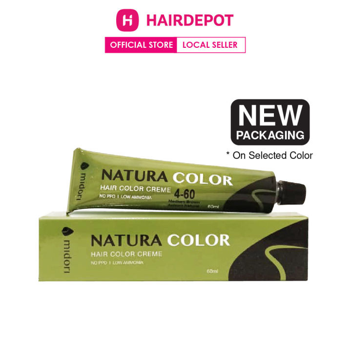 MIDORI Natura Color 5-57 Hair Color Creme Light Brown Gold Copper 60ml ...