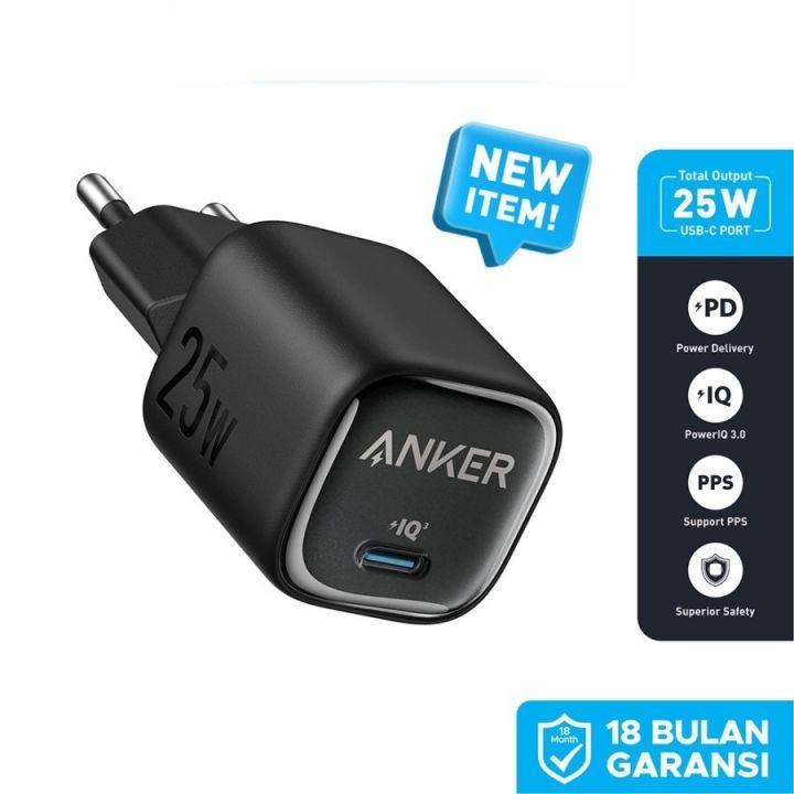 Anker GaN Charger 25W USB Type C PD PPS 20W Fast Charging Samsung iPhone | Lazada Indonesia
