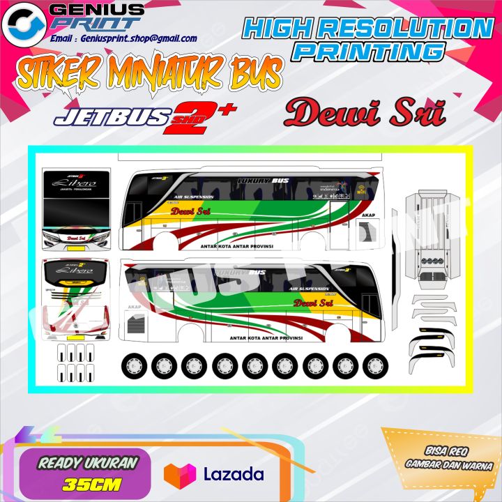 STIKER MAINAN MINIATUR BUS JB2 LIVERY SINAR JAYA | ROSALIA INDAH ...