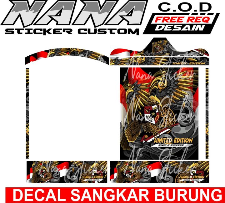 stiker sangkar single fighter/decal sangkar single fighter/cod/desain ...