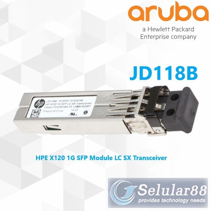 HPE Aruba JD118B X120 1G SFP Module LC SX Transceiver as JD118C ORI ...