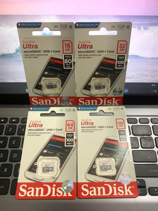 SanDisk Memory Card Micro SD Ultra 16GB / 32GB/ 64GB / 128GB 100MB/s Kelas 10 Original Resmi ...
