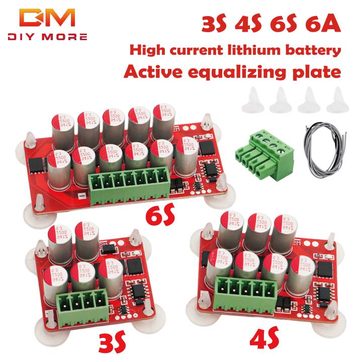 Diymore Battery Active Balancer Board 3S 4S 6S 6A Capacitive Active ...