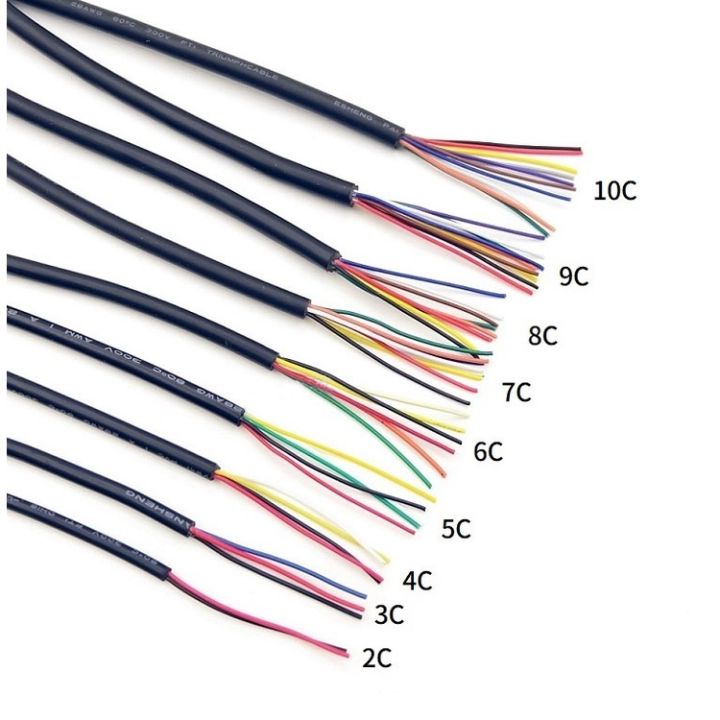 10Meters UL2464 Sheathed Wire 28AWG Copper Signal Cable 2 3 4 5 6 7 8 9 ...