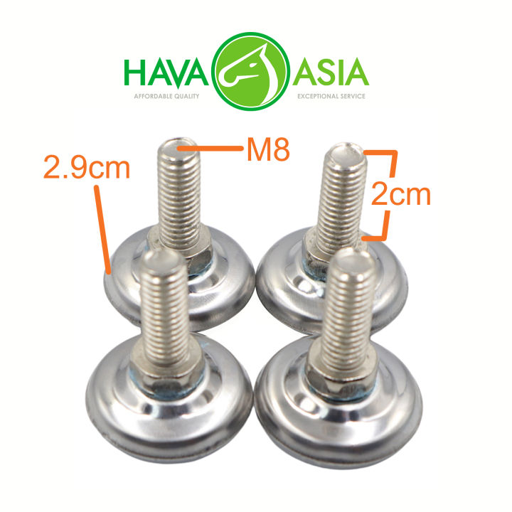 HavaAsia ADJUSTABLE FIXED TYPE LEVELLING LEG FEET GLIDER BASE SCREW-IN ...