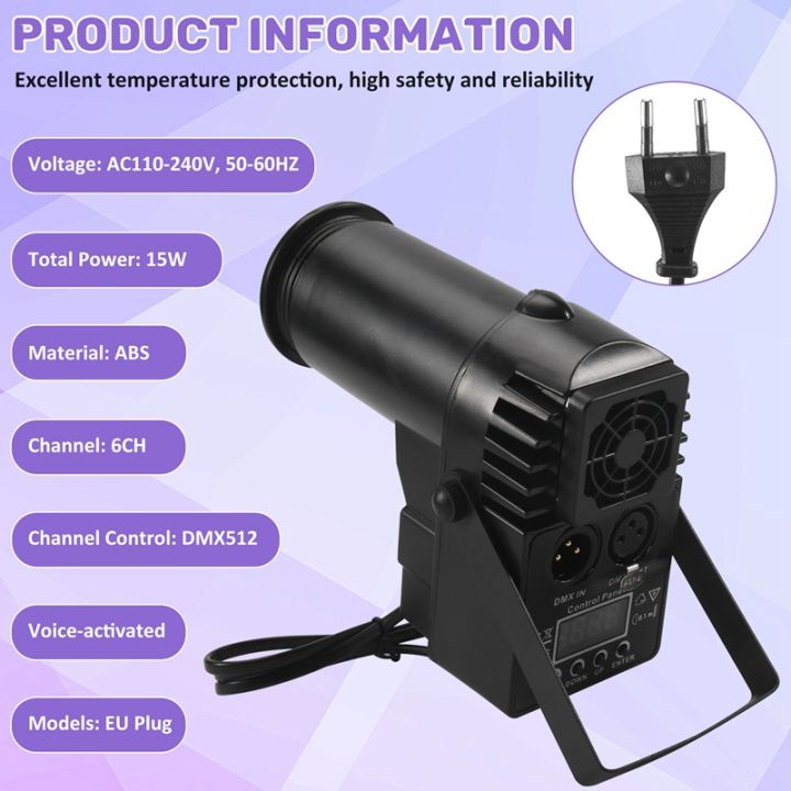 15W RGBW LED Stage Lighting Pinspot Beam Spotlight Professional DJ ...