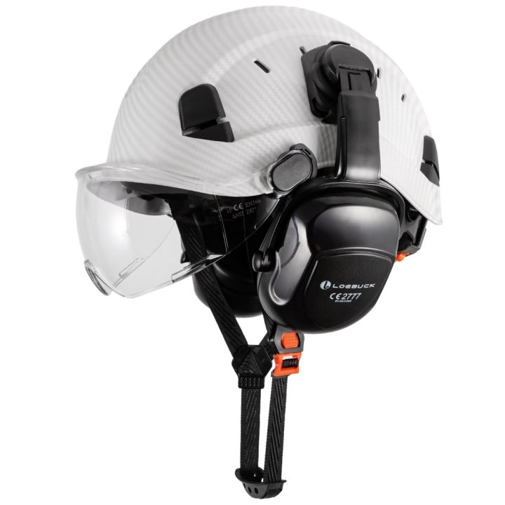 LOEBUCK carbon fiber material protective engineering safety helmet with ...